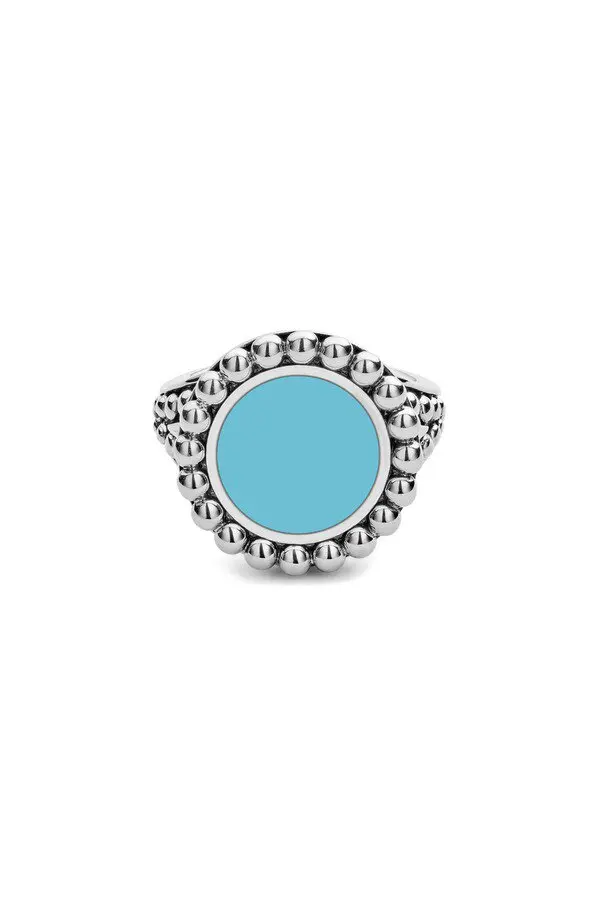 Lagos Maya Small Caviar Ceramic Ring