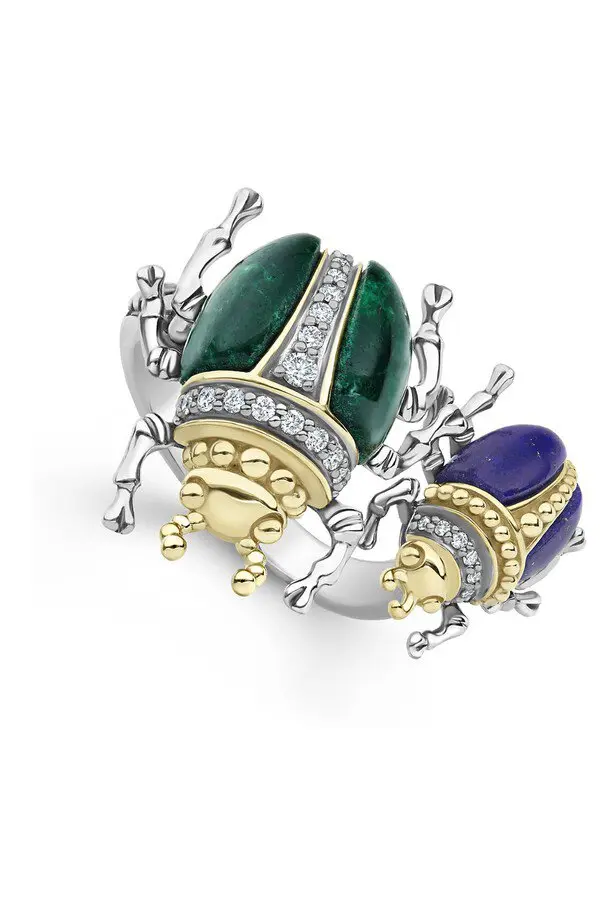 Lagos Rare Wonders Jade Double Beetle Diamond Ring