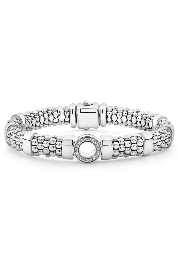 Lagos Caviar Spark Diamond Circle Bracelet - Silver