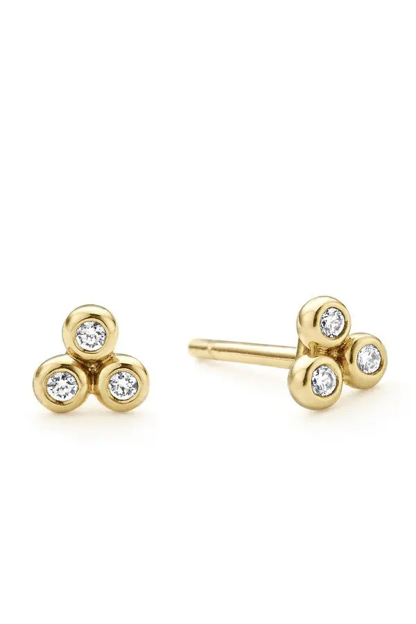 Lagos Ksl 18k Triangle Diamond Stud Earrings