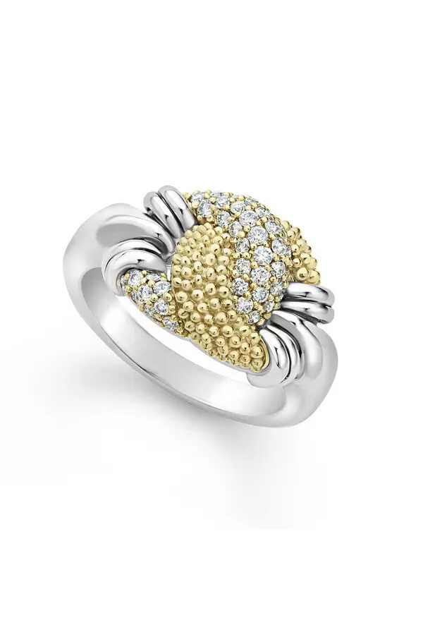 Lagos Caviar Lux Small Caviar Diamond Knot Ring