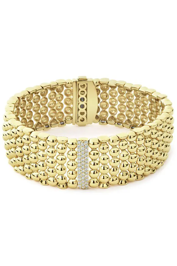 Lagos Caviar 18k Diamond Bracelet | 20mm