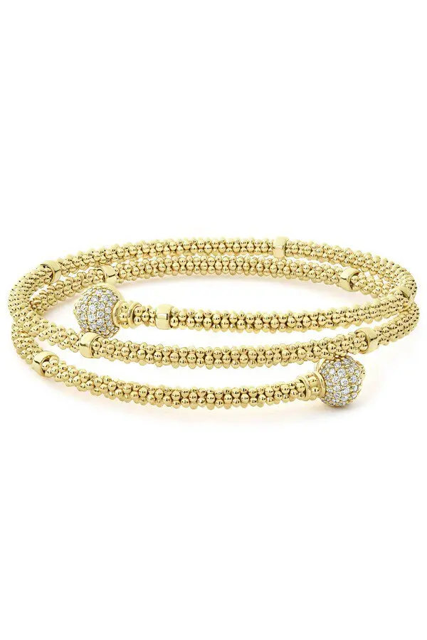 Lagos Caviar 18k Diamond Bracelet