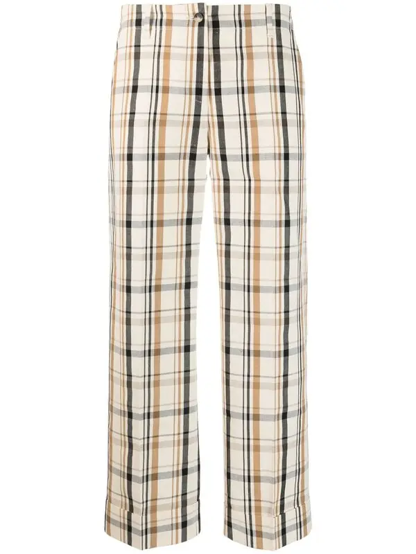 Alberto Biani Plaid Cropped Trousers