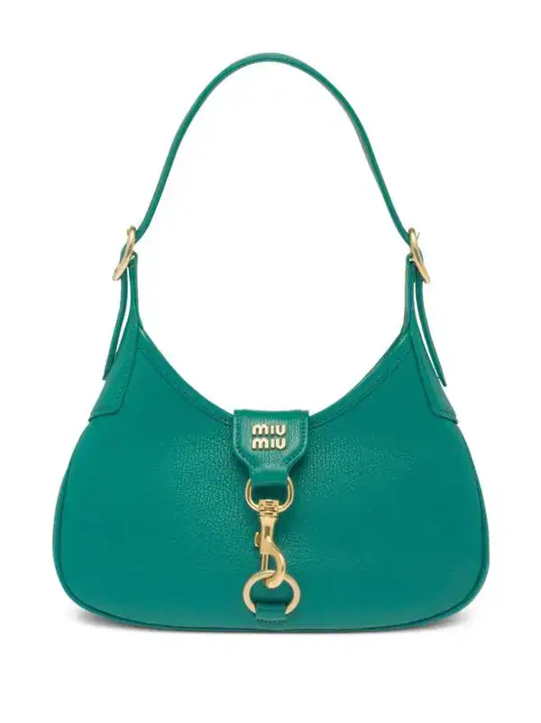 Miu Miu Madras Leather Shoulder Bag - Green | Editorialist