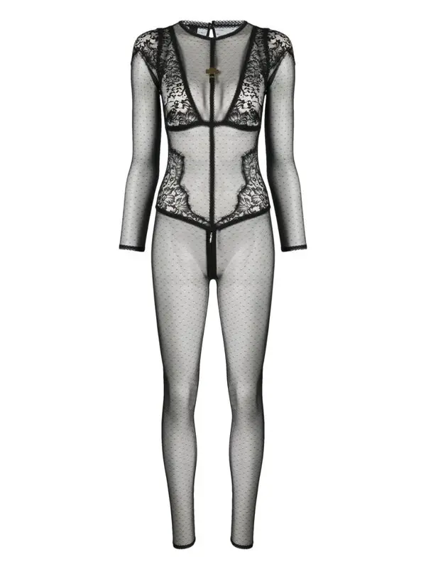 MAISON CLOSE Sheer Point D'esprit-mesh Jumpsuit