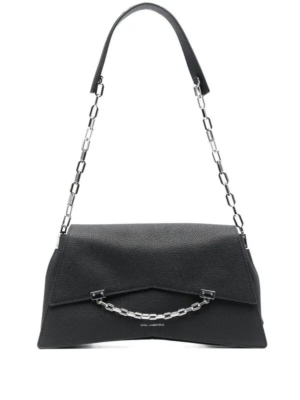 Karl Lagerfeld K/seven Leather Shoulder Bag - Black
