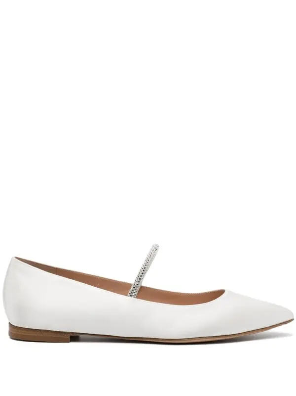 GIANVITO ROSSI Crystal-embellished Ballet Pumps