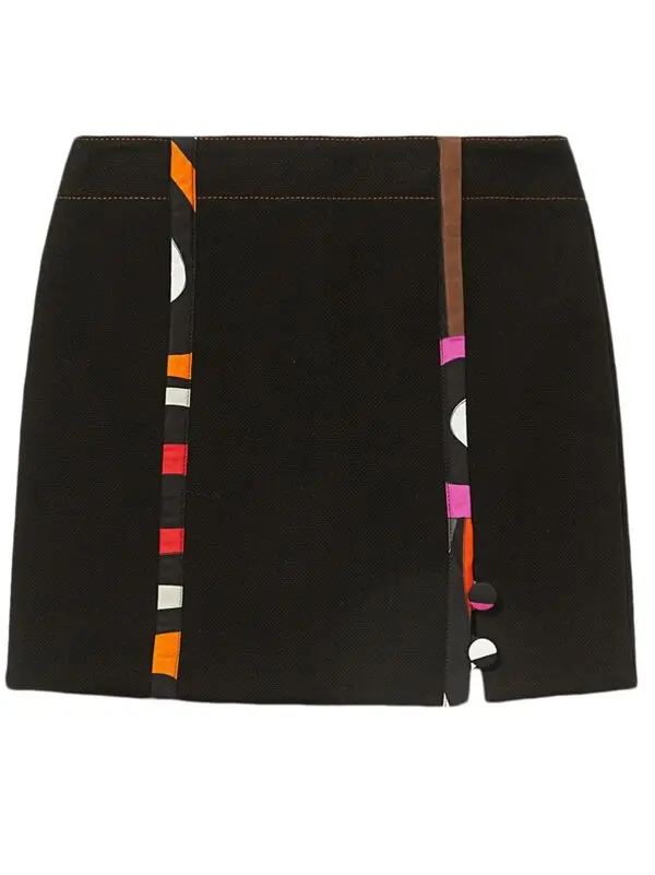 Emilio Pucci Abstract-print Front-slit Skirt