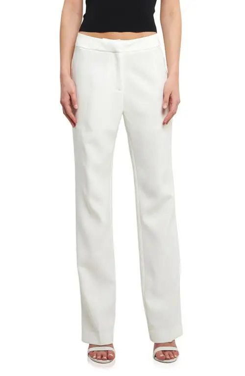 Endless Rose Flat Front Trousers - White