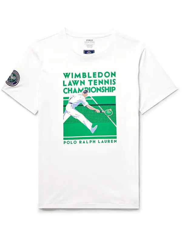 Ralph Lauren Wimbledon Logo-AppliquéD Printed Cotton-Jersey T
