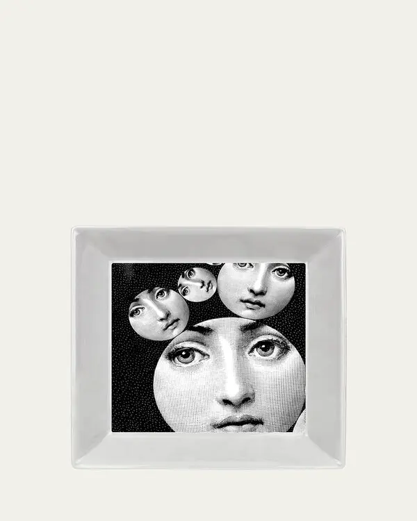 FORNASETTI Square Plate 20 X 20cm Tema E Variazioni N.242 - Blackwhite