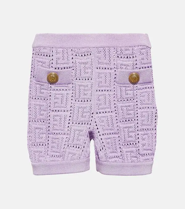 Balmain Monogram Knit Shorts
