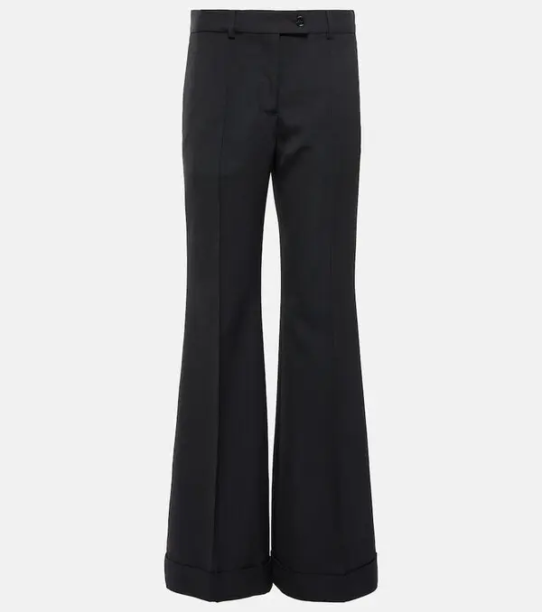 Acne Studios Wide-Leg Wool-Blend Pants In Black 30% Off