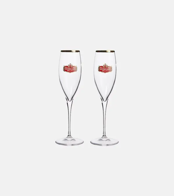 Balenciaga Set Of 2 Champagne Flute Glasses