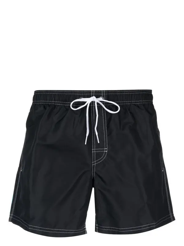 Sundek Logo-patch Striped Swim Shorts