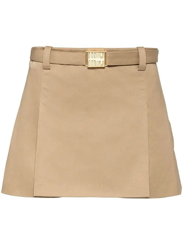 Miu Miu Belted Mini Skirt