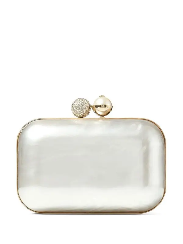 JIMMY CHOO Crystal-embellished Clutch Bag - Silver