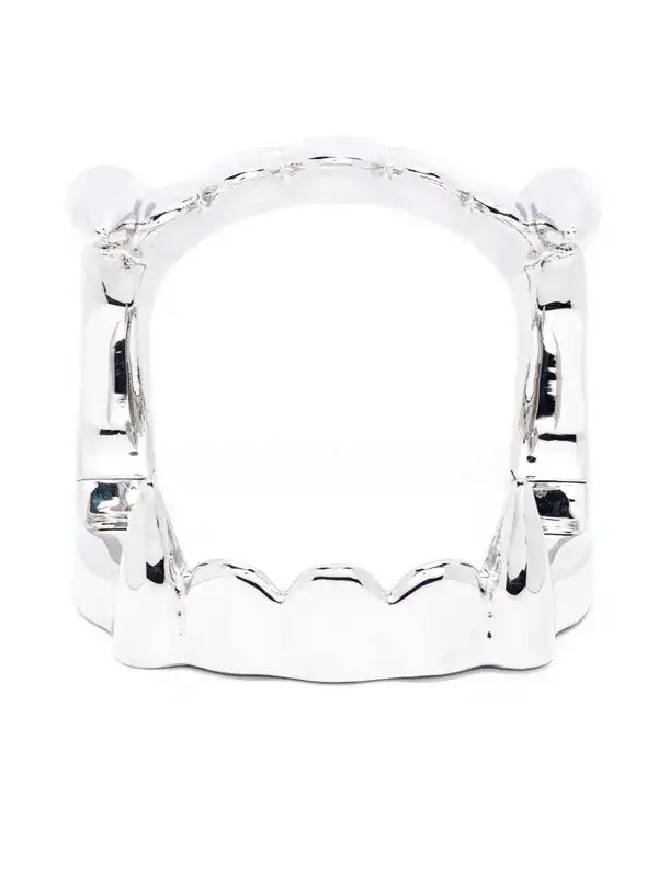 Raf Simons Vampire-Teeth Sculpted Bracelet In Silver - 58% Off