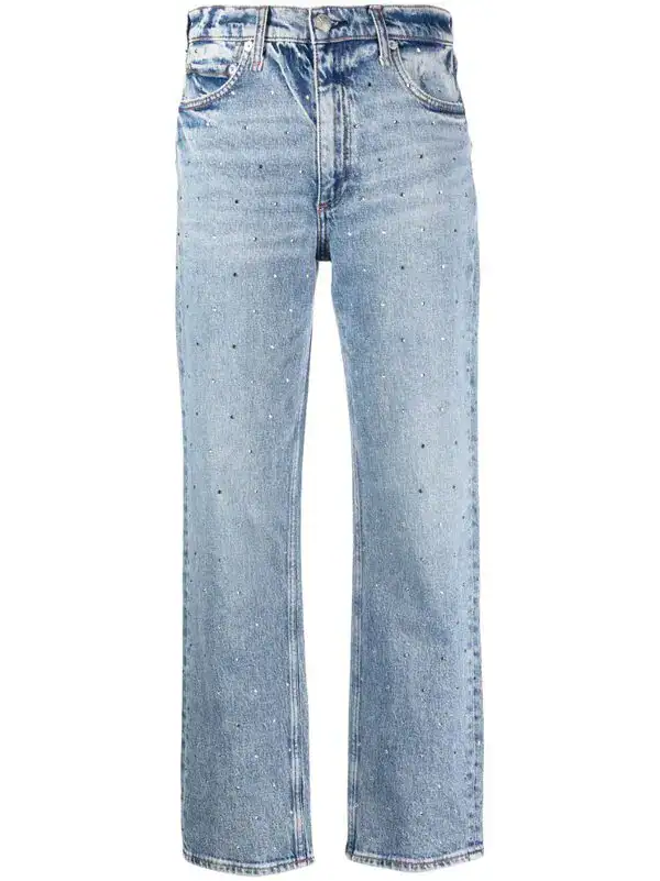 Rag & Bone Crystal-Embellished Straight-Leg Jeans In Blue - 31% Off ...