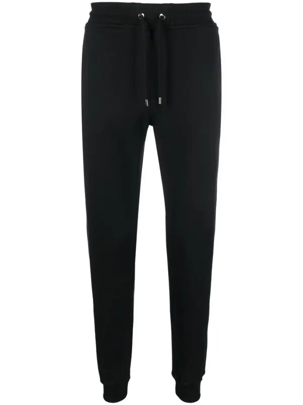 MOORER Drawstring Cotton Track Pants - Black