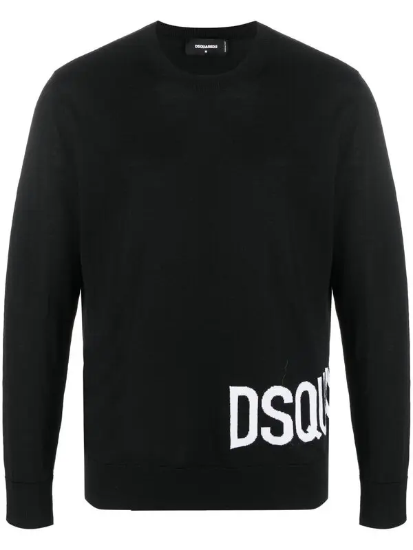 Dsquared2 Logo-intarsia Crew-neck Sweater