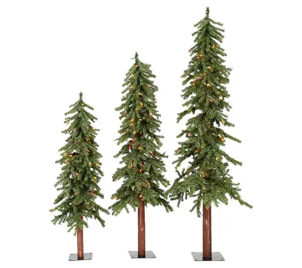 VICKERMAN 4' 5' 6' Natural Alpine Artificial Ch Istmas Tree