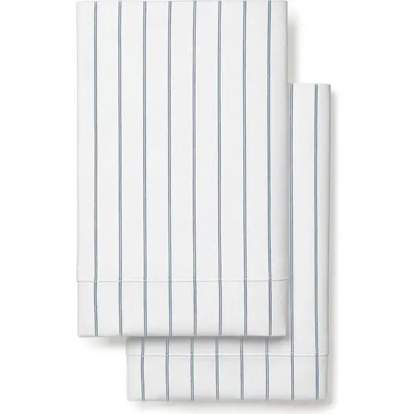 BOLL & BRANCH Simple Stripe Set Of 2 Organic Cotton Percale Pillowcases