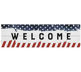SINCERE SURROUNDINGS 24' Welcome Flag Vintage P Llet Board