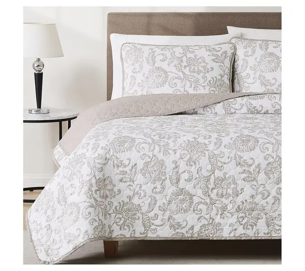 CANNON Sylvana Jacobean King 3 Piece Quilt Set