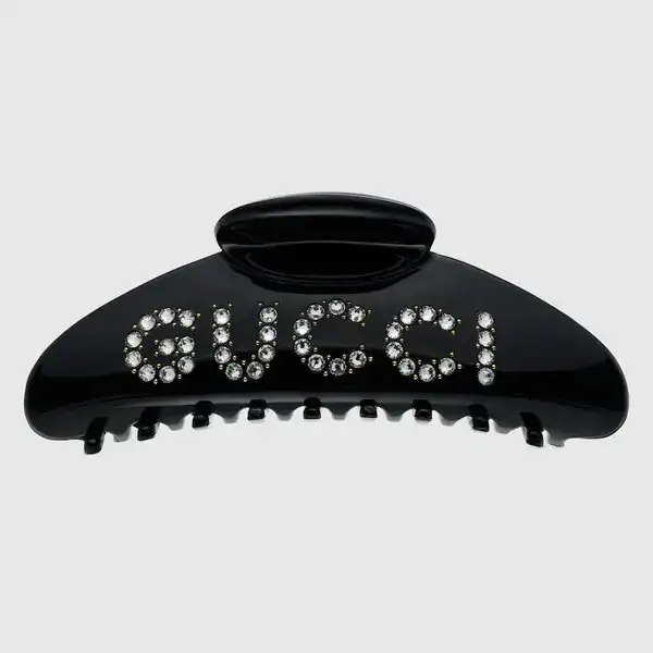 Gucci Hair Clip With Crystal Logo - One-Color | Editorialist
