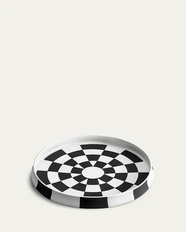 L'Objet Large Damier Round Platter - One-color