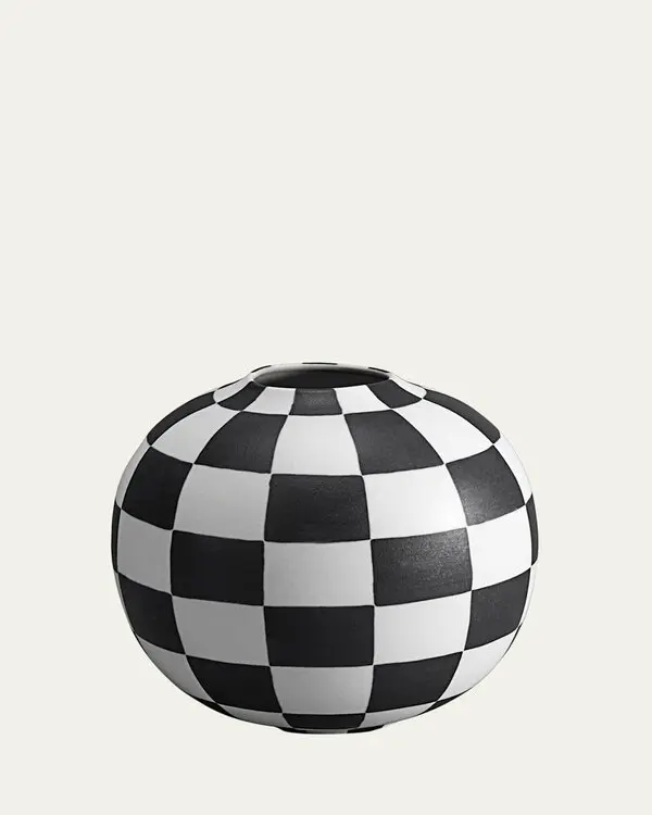 L'Objet Small Damier Vase - One-color