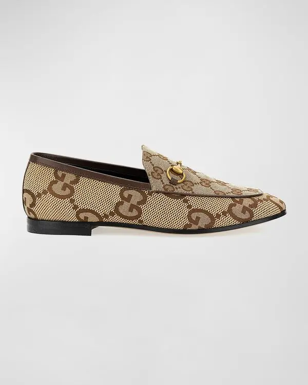 Gucci Jordaan Gg Canvas Loafers - Rosewood