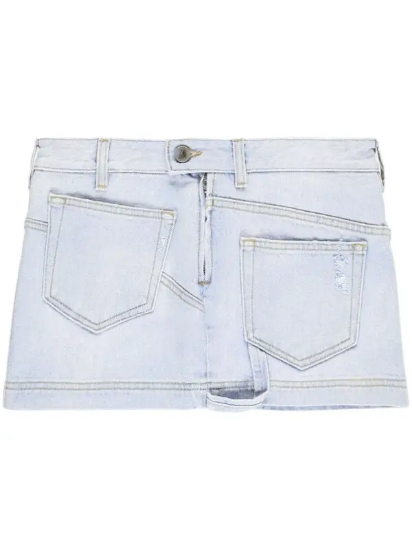 Attico Abra Denim Mini Skirt