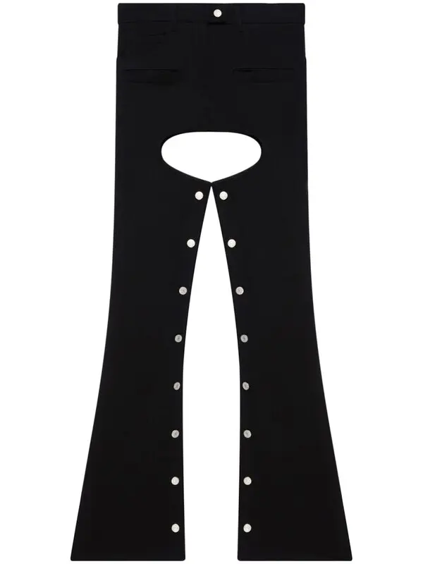 COURREGES Cut-out Flared Denim Trousers - Black
