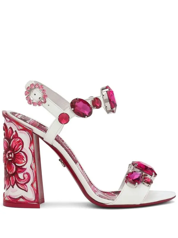 Dolce & Gabbana Majolica-print Embellished Sandals