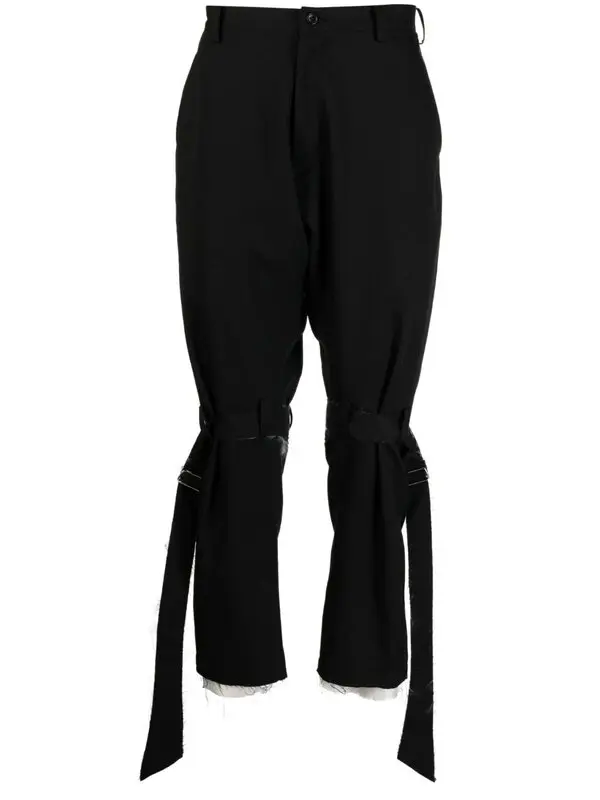 SULVAM Frayed-detailed Wool Trousers