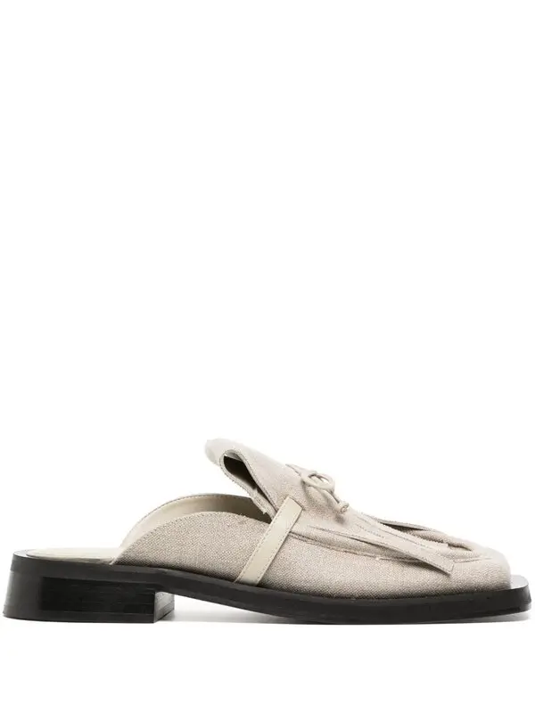 GIABORGHINI Gia/rhw Rosie Linen Mules - Neutrals