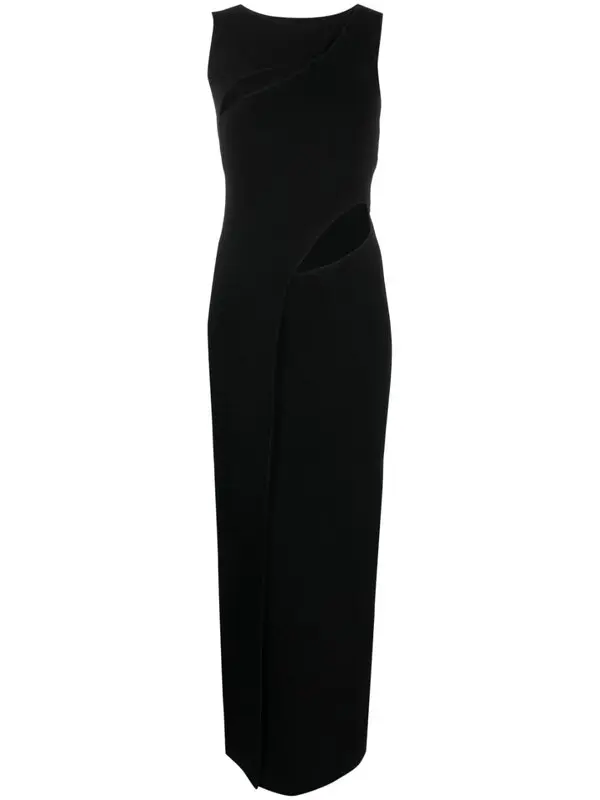 white christmas dresses Downtown Black Cut Out Split Leg Maxi Dress