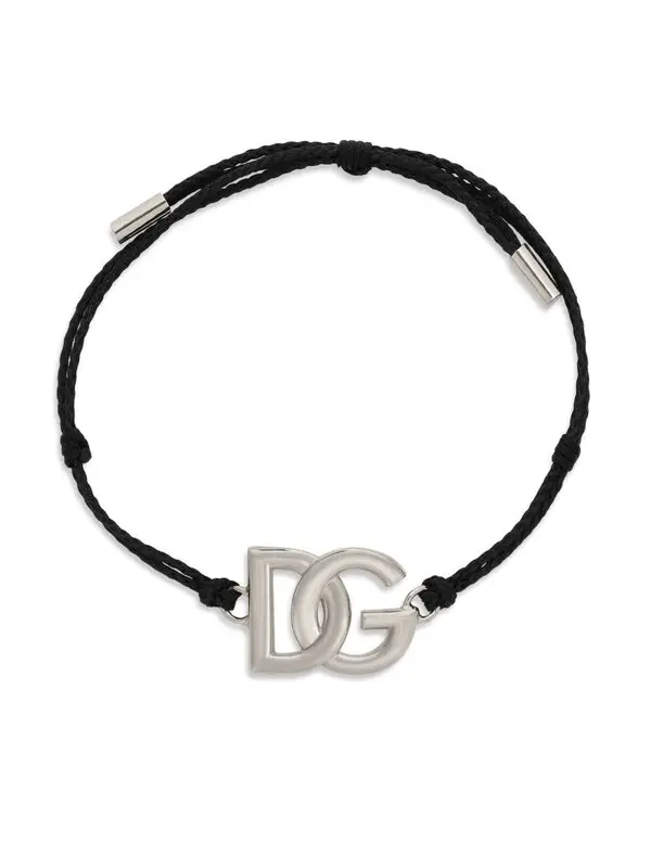 Dolce & Gabbana Dg Logo Cord Bracelet - Silver
