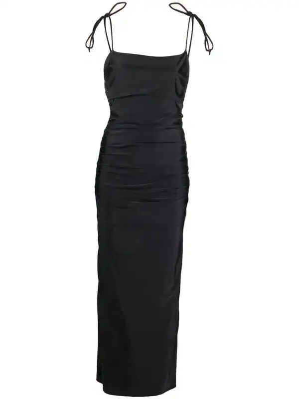knee length dresses for ladies Nataly Ruched Maxi Dress