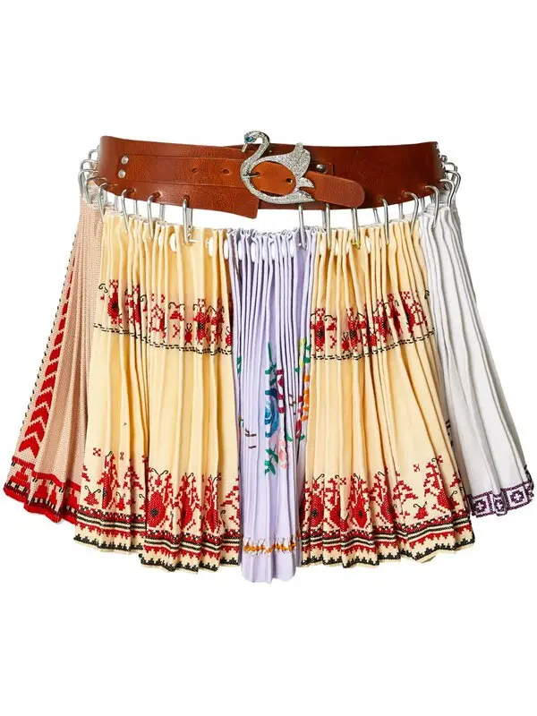 CHOPOVA LOWENA Kare Carabiner Pleated Miniskirt