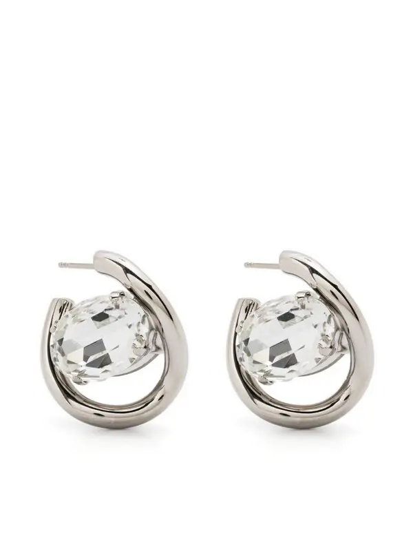 Marni Twisted Rhinestone-embellished Hoop Earrings