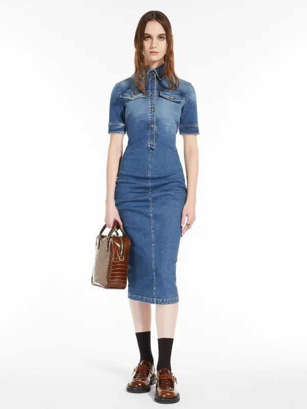 fitted midi denim dress Dolce & Gabbana Form-Fitting Denim Midi Dress main image 0