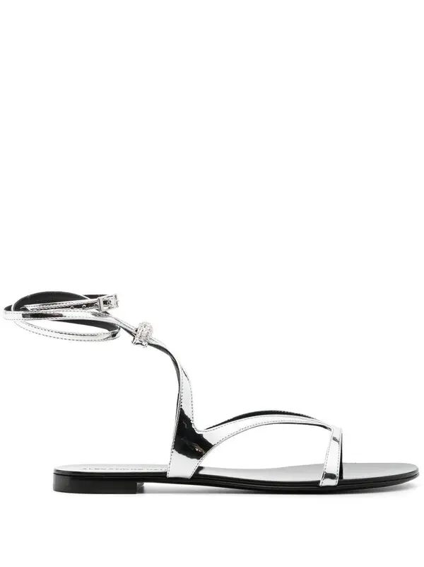 Alexandre Vauthier Crystal-embellished Flat Sandals - Silver