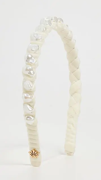 Lele Sadoughi Graduated Baroque Pearl Headband - Ivory  display picture 2