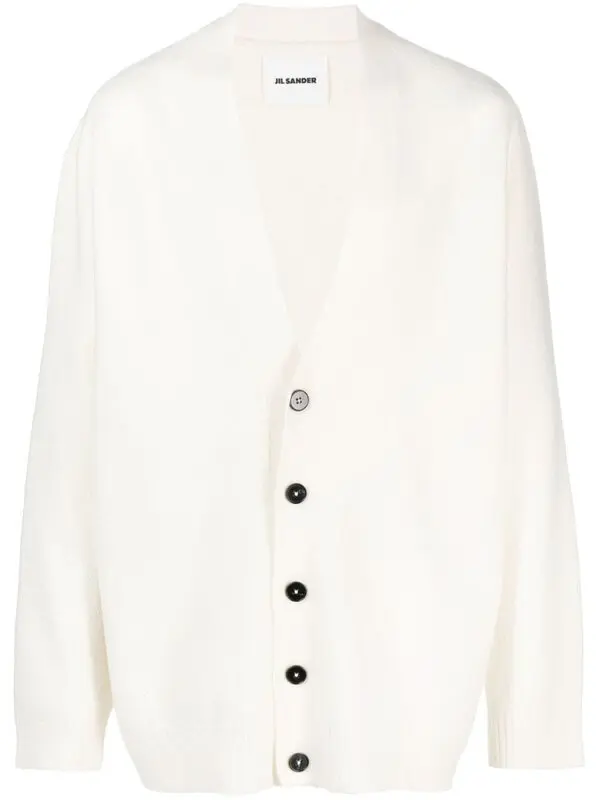 JIL SANDER Button-up Wool Cardigan - Neutrals
