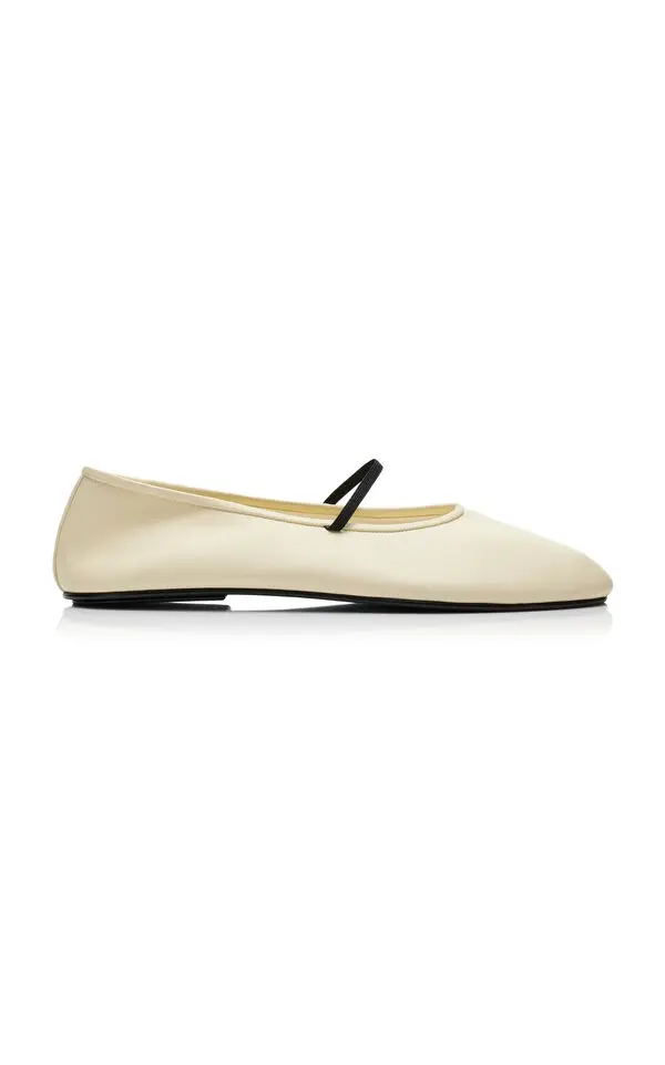 THE ROW Leather Ballet Flats - Ivory