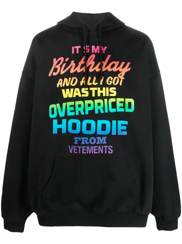 Vetements Rainbow Text-print Hoodie